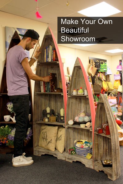 Boat Shaped Display Stands - Wholesale Wooden Display Stands