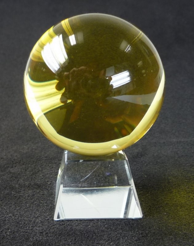 Wholesale Yellow Crystal Ball on Stand 60mm - Ancient Wisdom Giftware